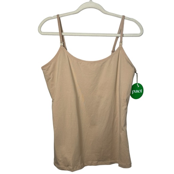 Pact | Tops | Pact Organic Cotton Beige Shelf Bra Camisole Tank Top ...